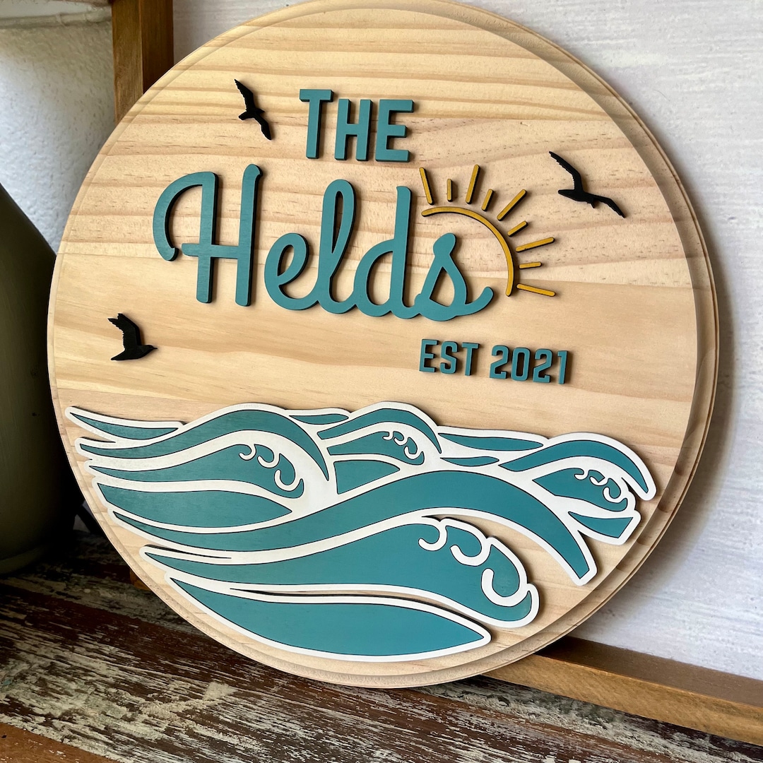 Coastal Beach House Personalized Airbnb Sign Vacation Rental Welcome ...