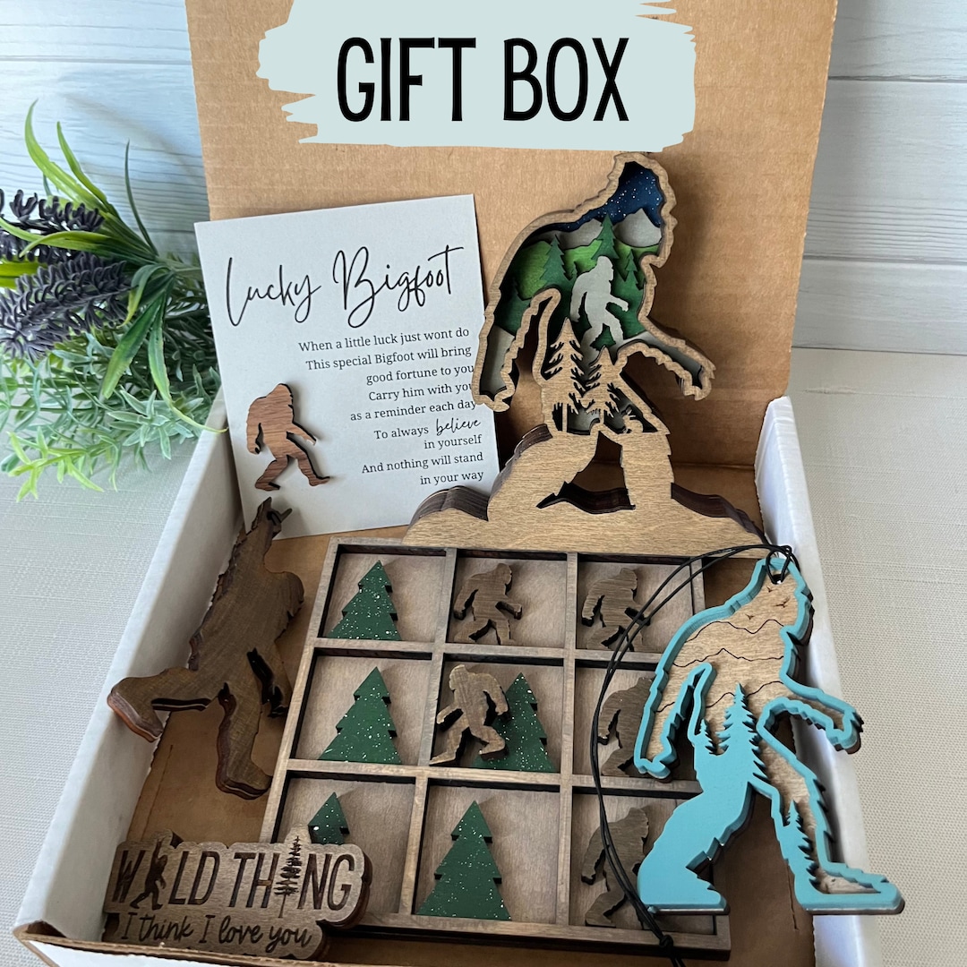 Bigfoot Gift Box Sasquatch Cryptid Gift Set Tic Tac Toe - Etsy
