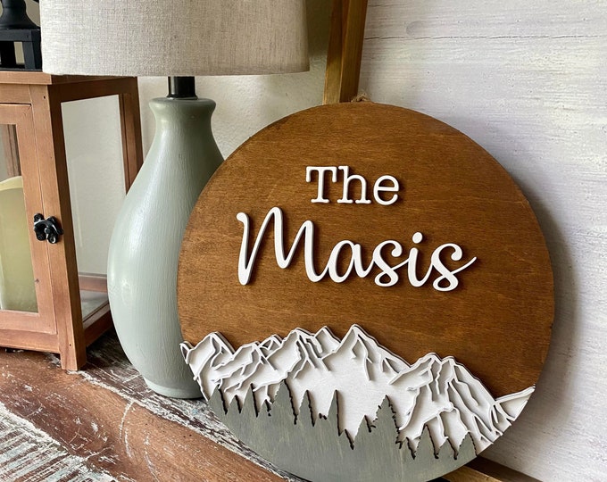 Family Mountain Sign 3D Mountain Sign Housewarming Gift - Etsy