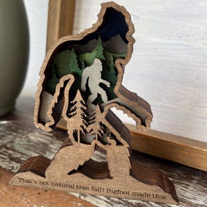 Big Foot Trophy, Cryptid Bigfoot Gifts Decor, PNW Sasquatch Name Plaque ...