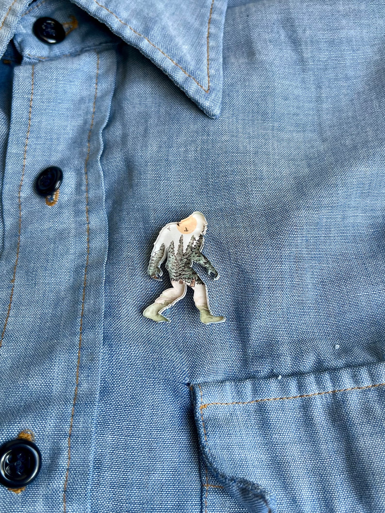 Bigfoot Lucky Pin: Acrylic Cryptid Sasquatch Gift - Etsy