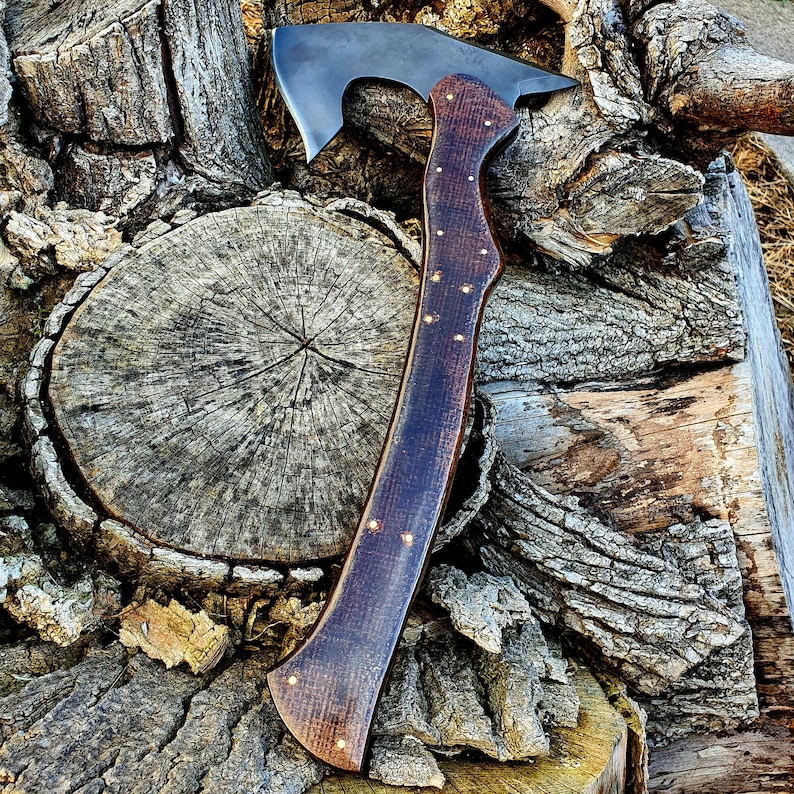 Handmade Forged Tomahawk Axe: 80CRV2 Steel, Micarta Handle - Etsy