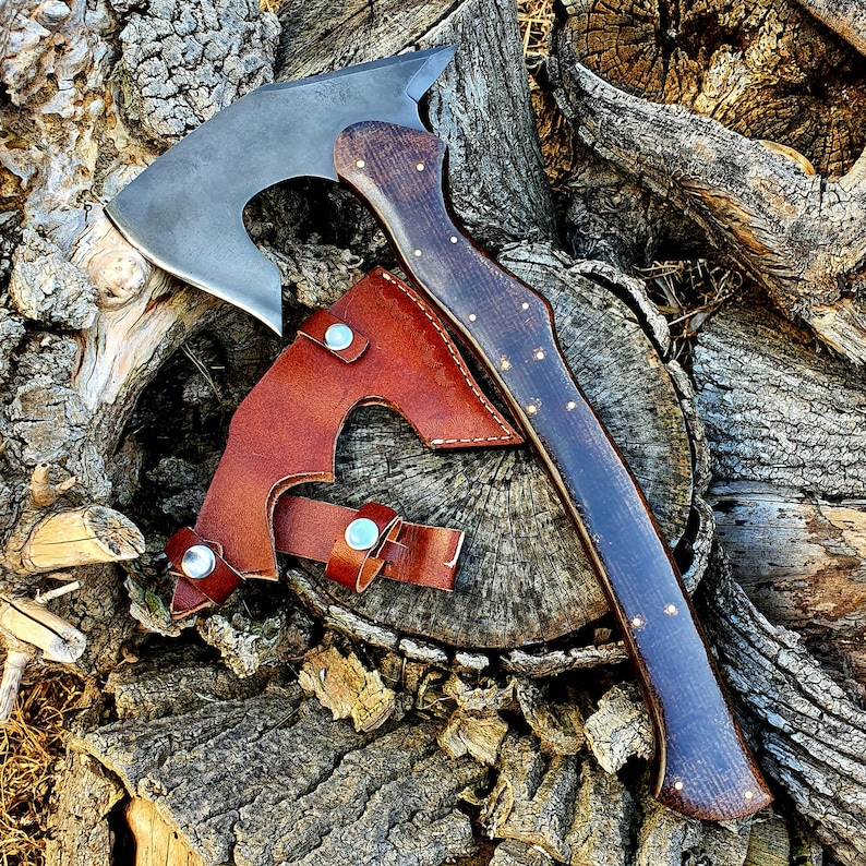 Handmade Forged Tomahawk Axe: 80CRV2 Steel, Micarta Handle - Etsy