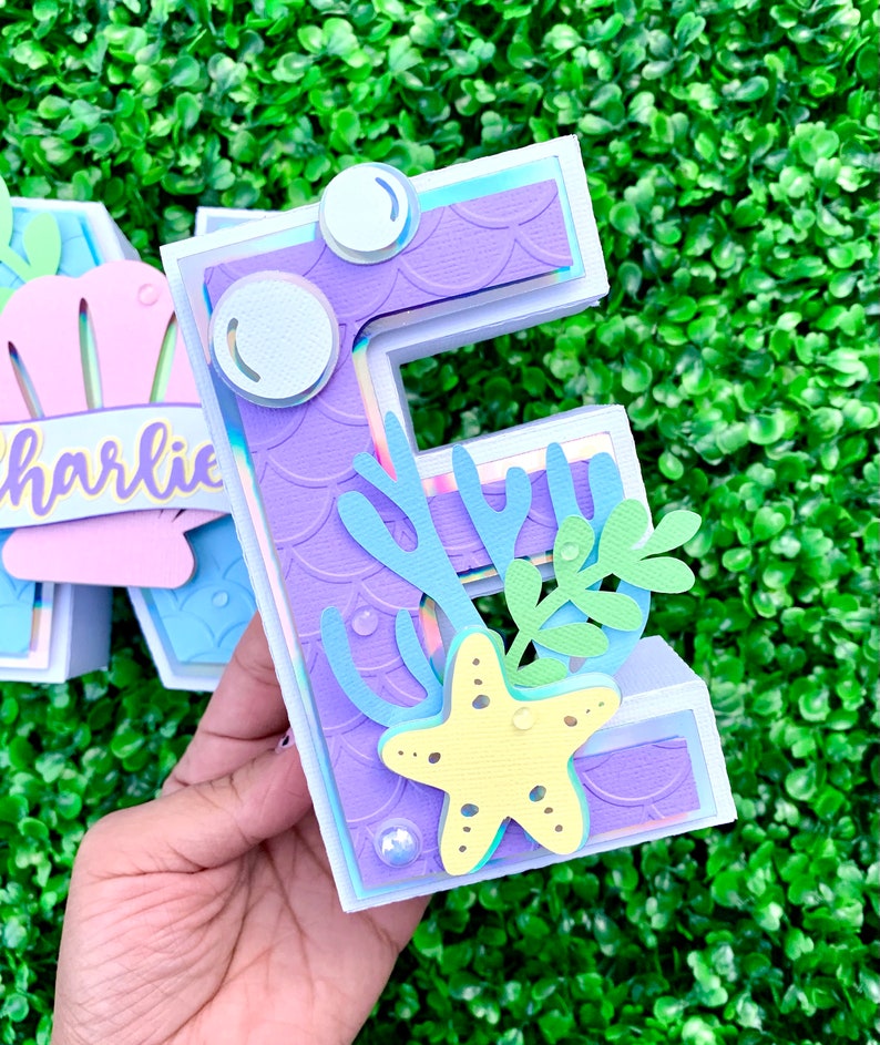 Mermaid 3d Letter Mermaid 3d Letters Mermaid Letter Mermaid - Etsy