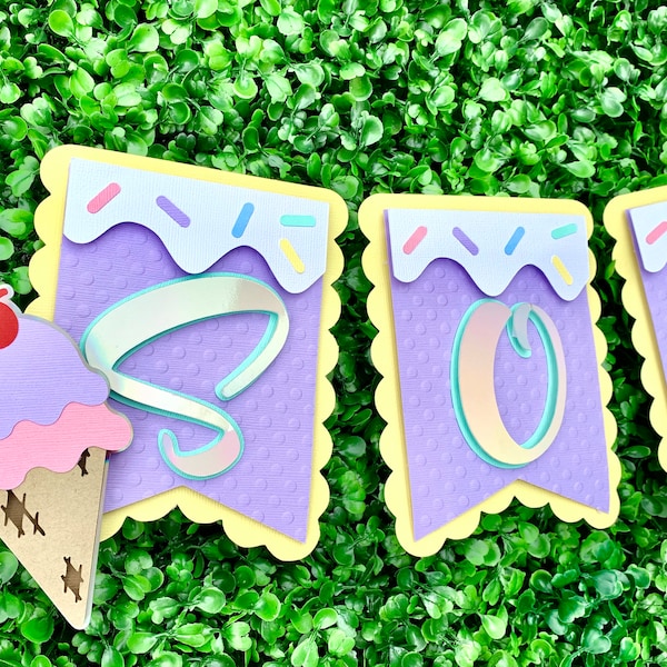 Ice Cream Party Banner - Etsy