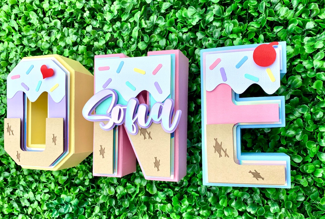 Letras 3d De Helado, Letras De Helado, Cumpleaños De Helado, Fiesta De ...