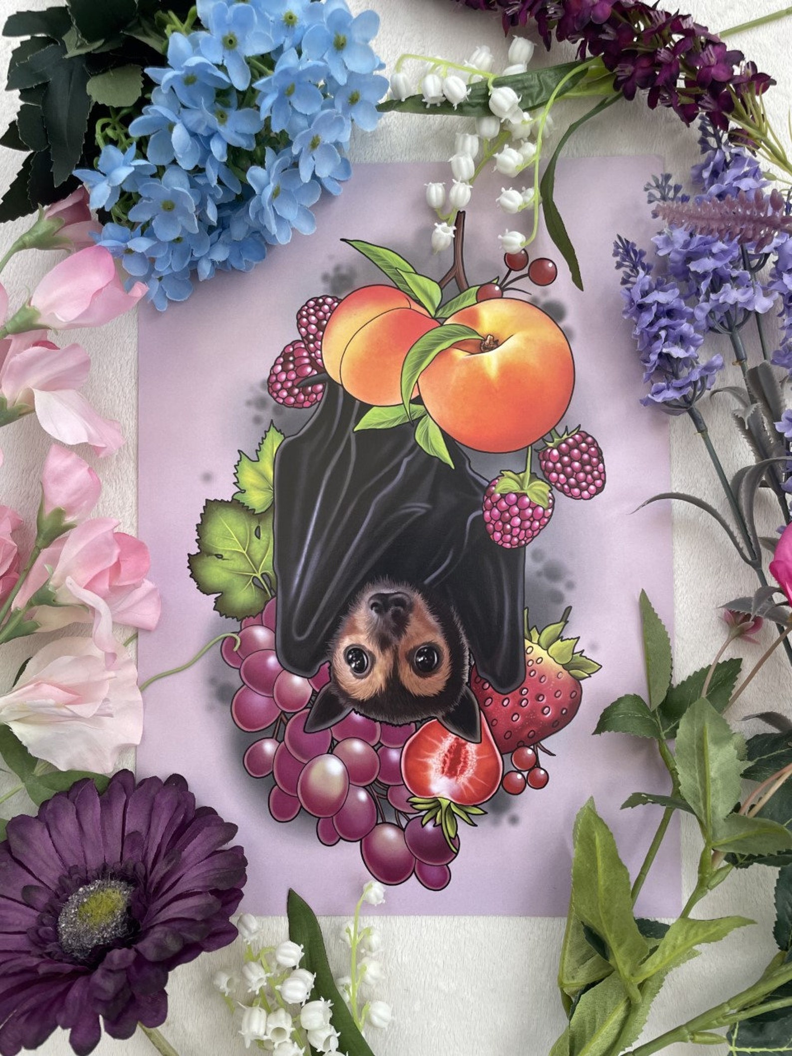 Fruit Bat Art Print - Etsy