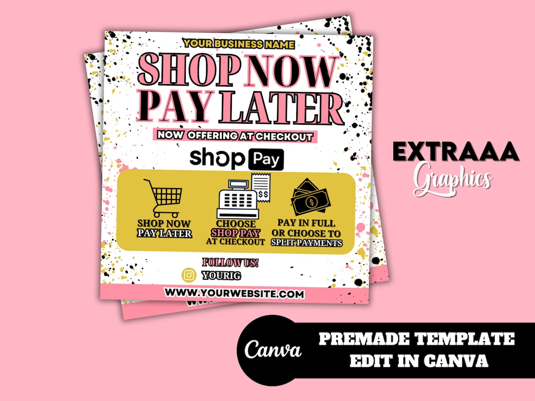 Shop Pay Flyer Template, Shop Pay Payment Flyer, Shop Pay Flyer, Shop ...