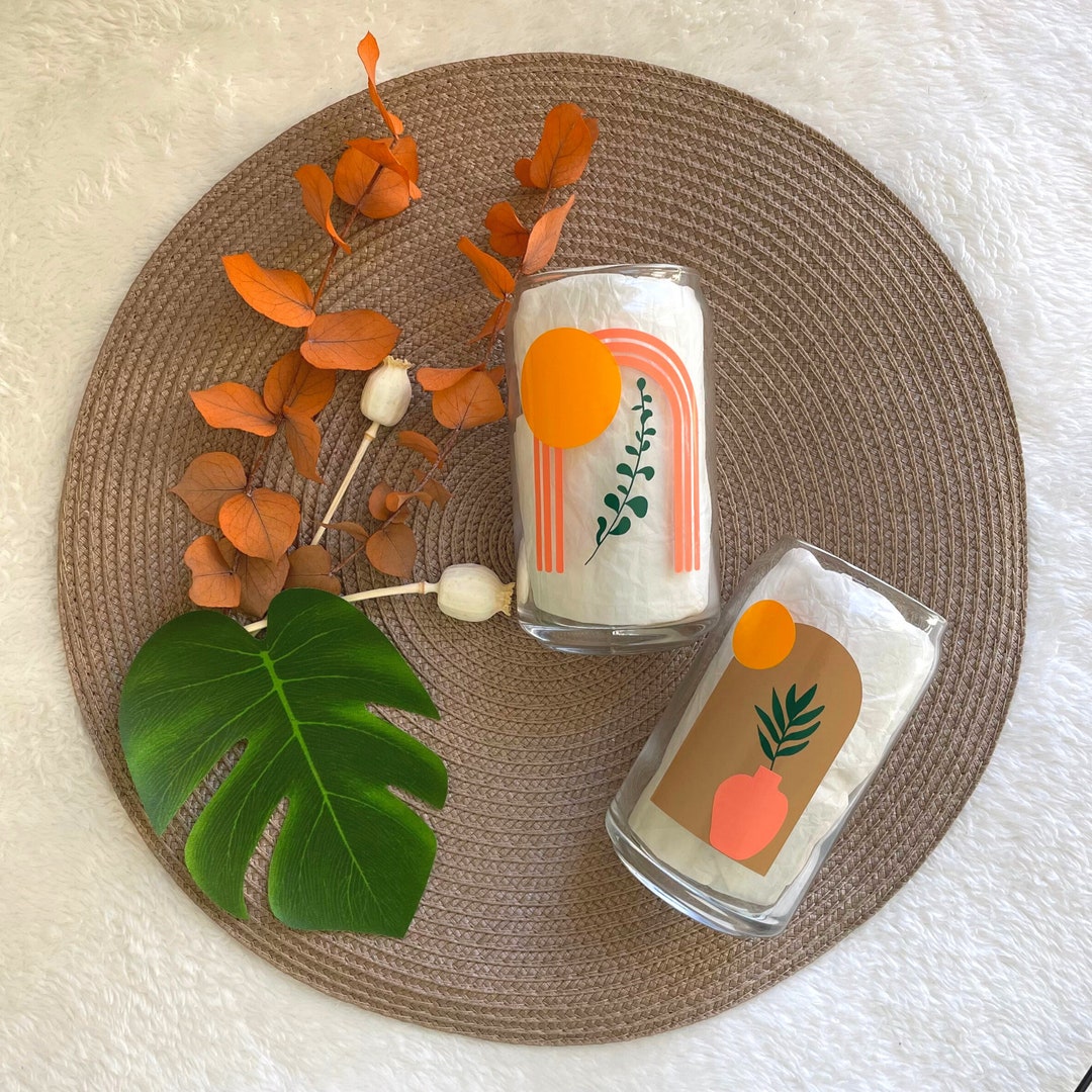 Boho Can Glass, Beer Can Glass, Boho Coffee Glass, Boho Beer Can Glass ...