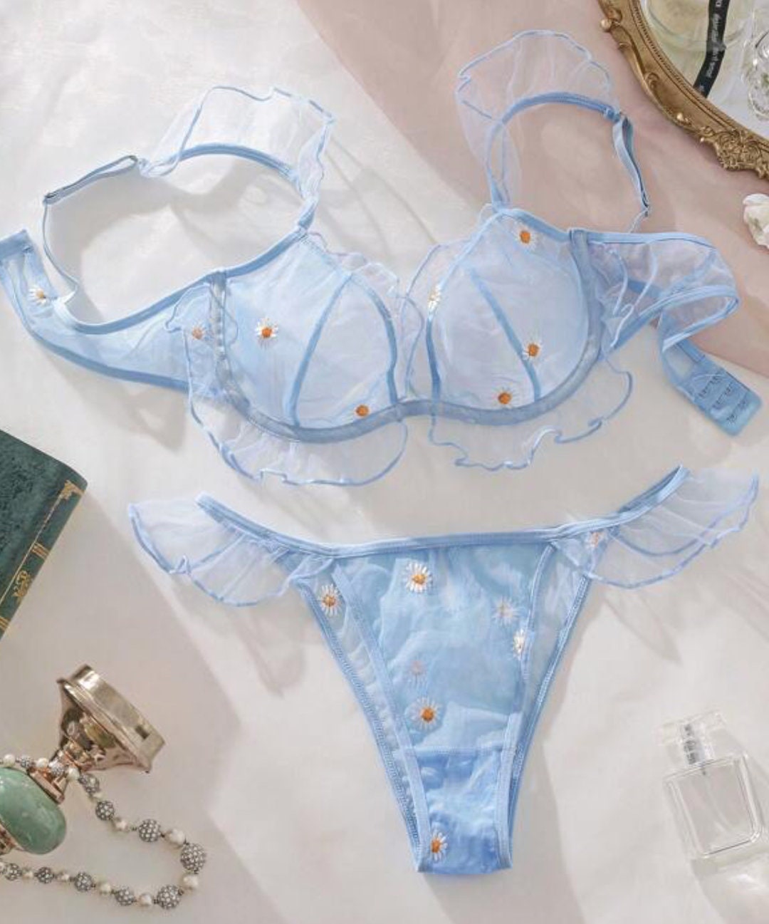 Sheer Bra And Thong Lingerie Set Etsy
