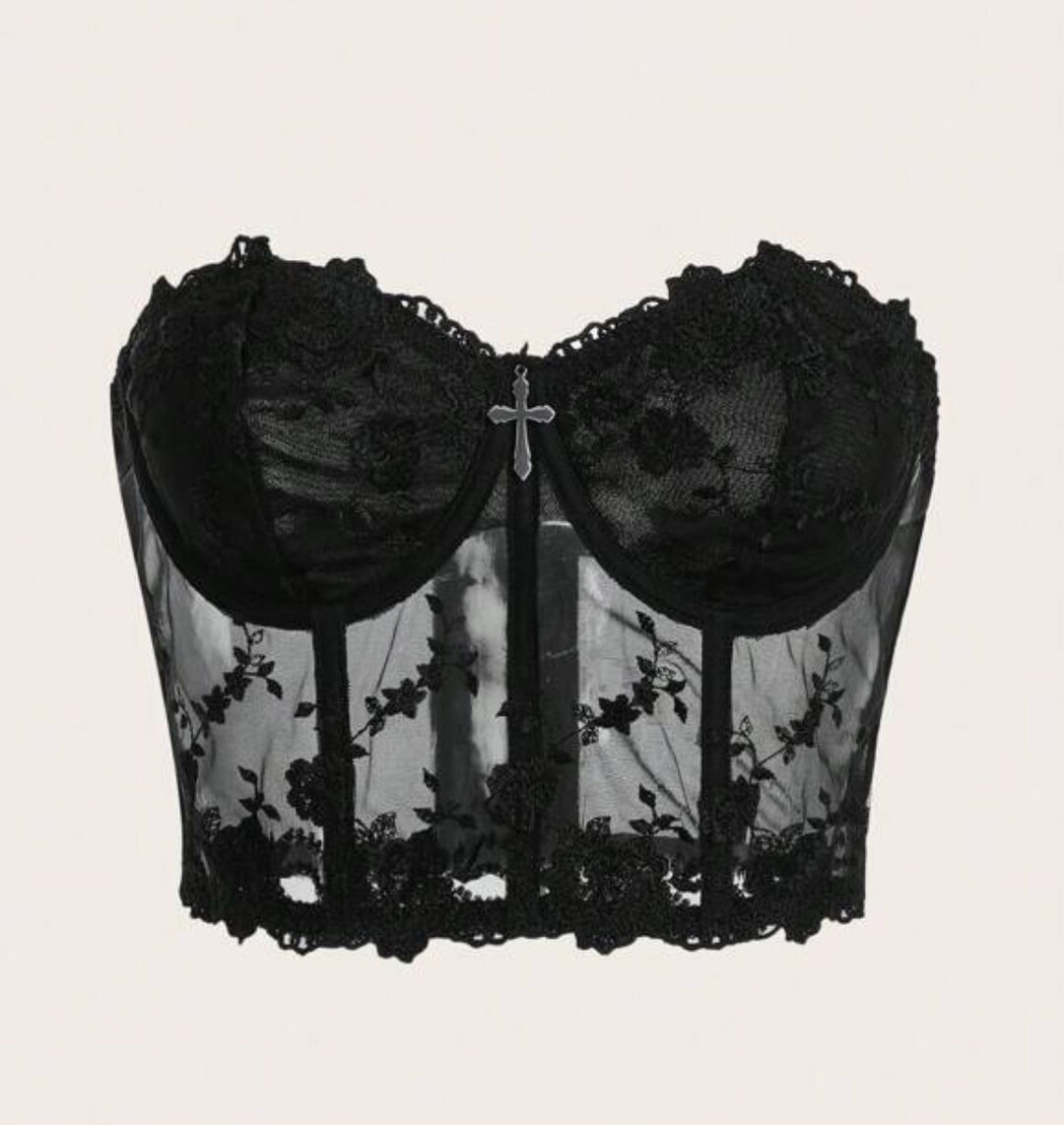 Goth Mesh Tube Bra Top - Etsy
