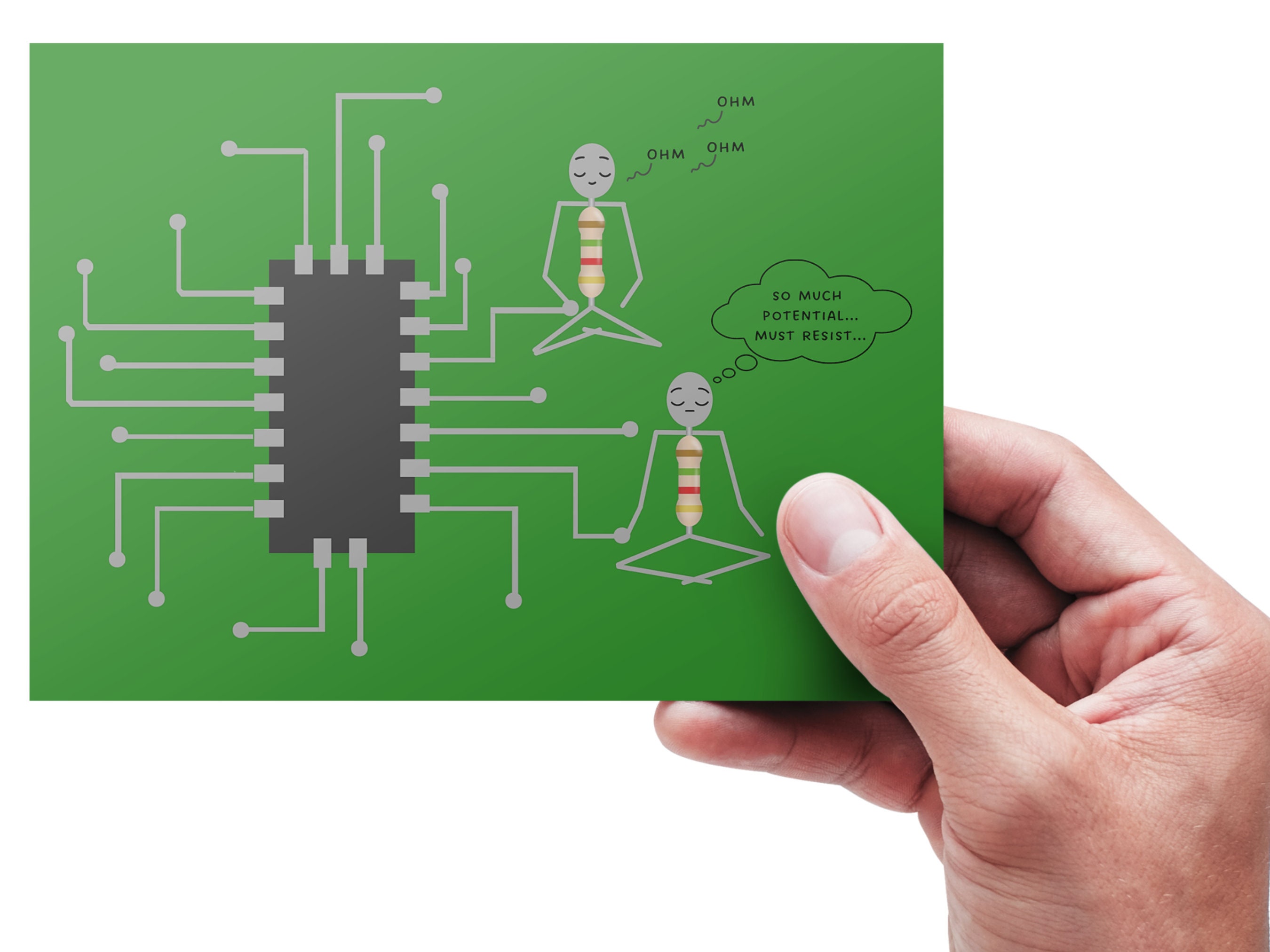 Engineering Greeting Card - Electrical Engineering Humor, Meditating ...
