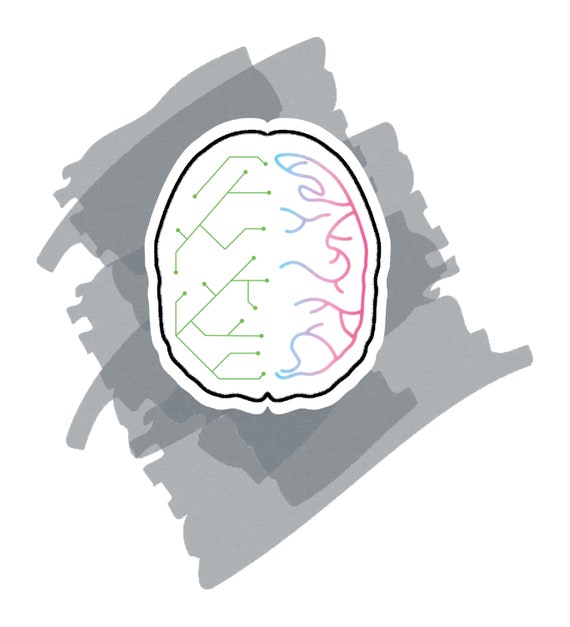 Brain Art Sticker Circuit Design Instant Digital Download | Etsy