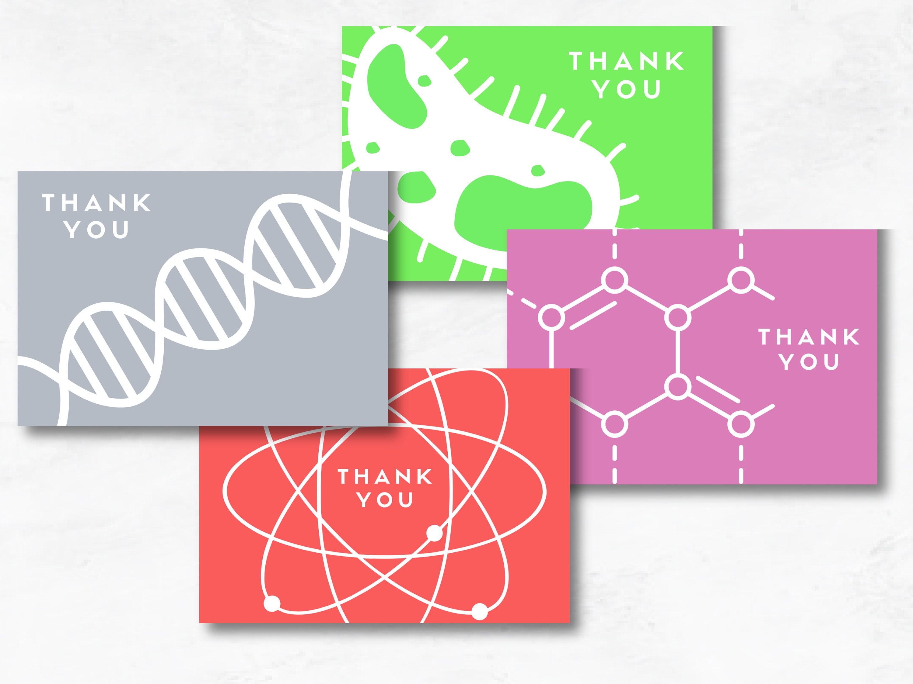 Science Thank You Card (set) - Foldable Cards to Show Your Scientific ...