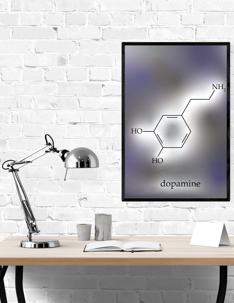 Molecule Printable Art - Dopamine - Science and Brian Poster - Instant ...