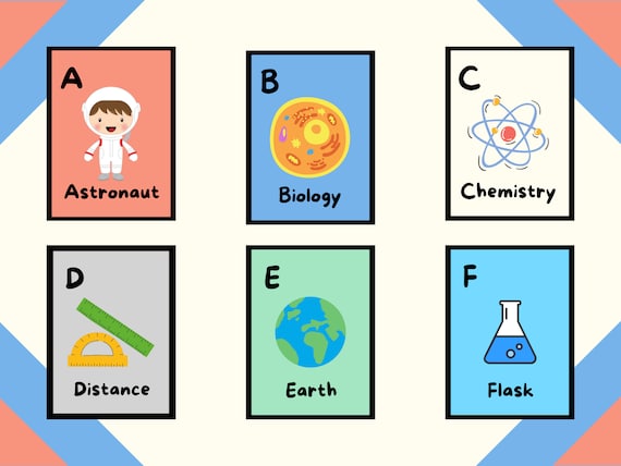 Abcs for Tiny Scientists Printable Alphabet Flashcards for | Etsy