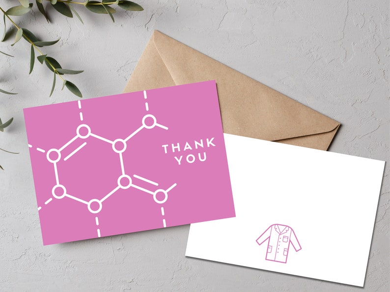 Science Thank You Card - Foldable Molecule Card to Show Your Scientific ...