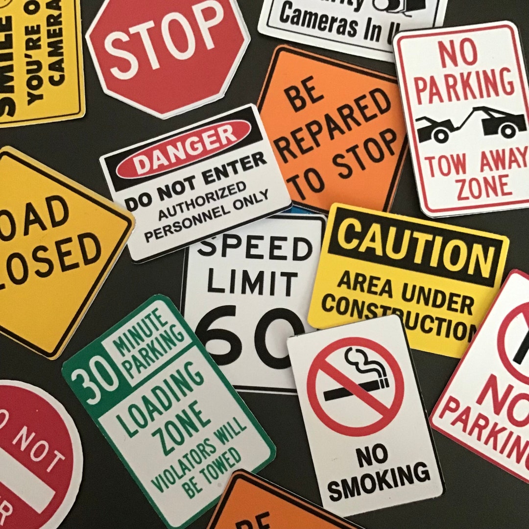 Road Signs / Building Signs Sticker Pack | Random Mix - Etsy
