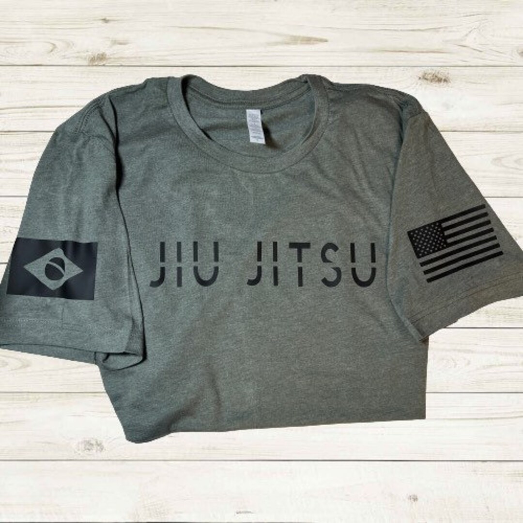 Jiu Jitsu T-shirt With Brazilian and American Flag Unisex, Bjj Shirt ...