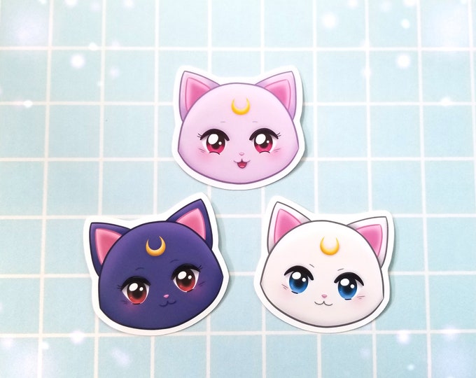 Sailor Moon Cat Stickers 2.75 Die Cut Water Resistant Vinyl Stickers ...