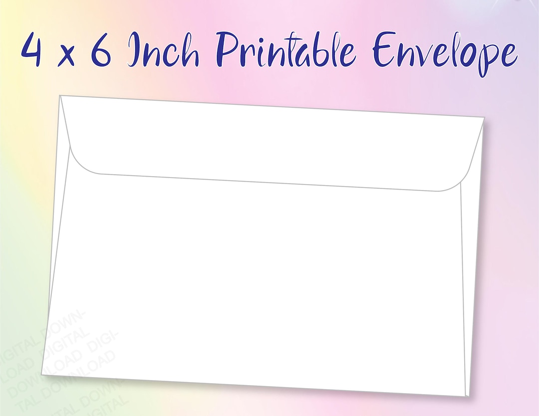 Envelope Template / 4x6 Inch Envelope / Printable Envelope - Etsy