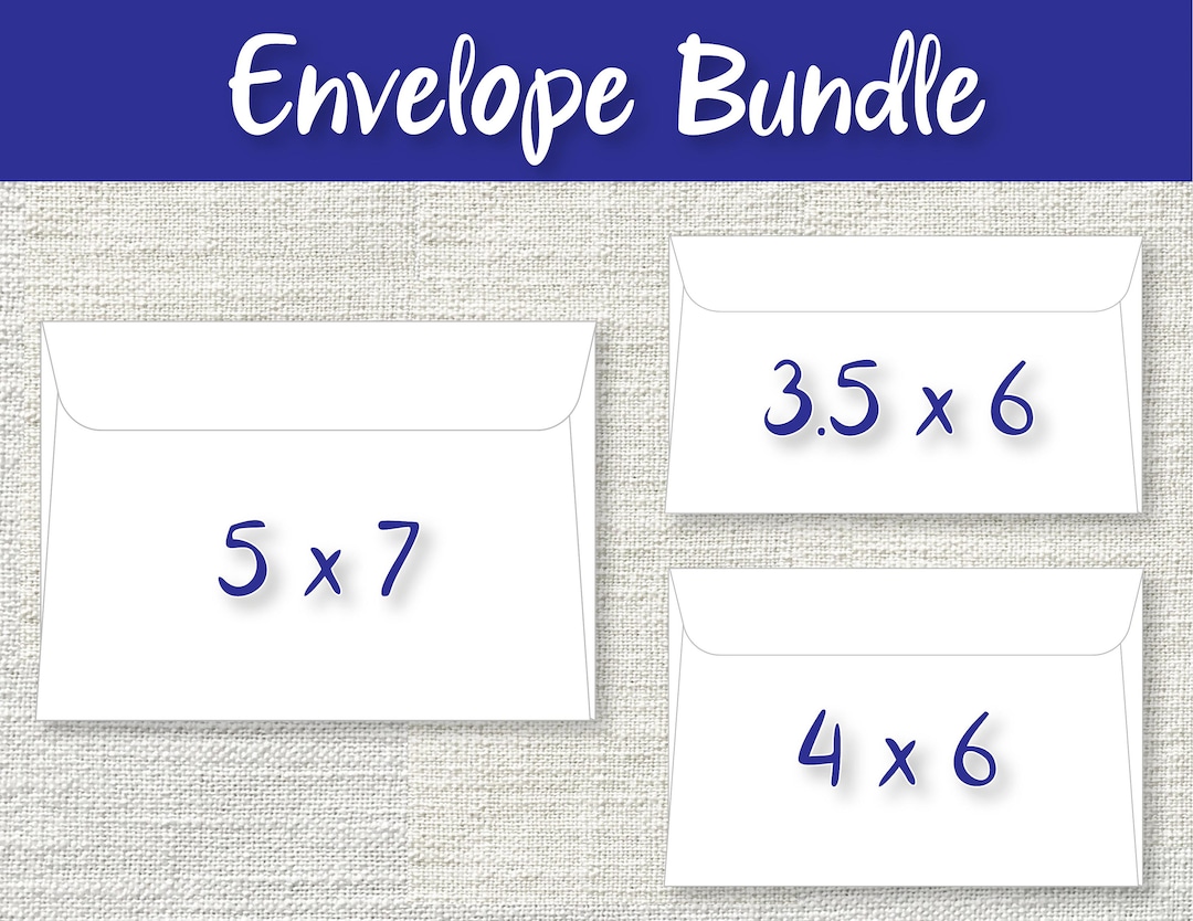 Paquete de sobres imprimibles / Sobre 5x7 / Sobre 4x6 / Sobre 3.5x6 ...