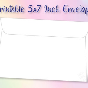 Printable 5 X 7 Envelope Printable Greeting Card Envelope - Etsy