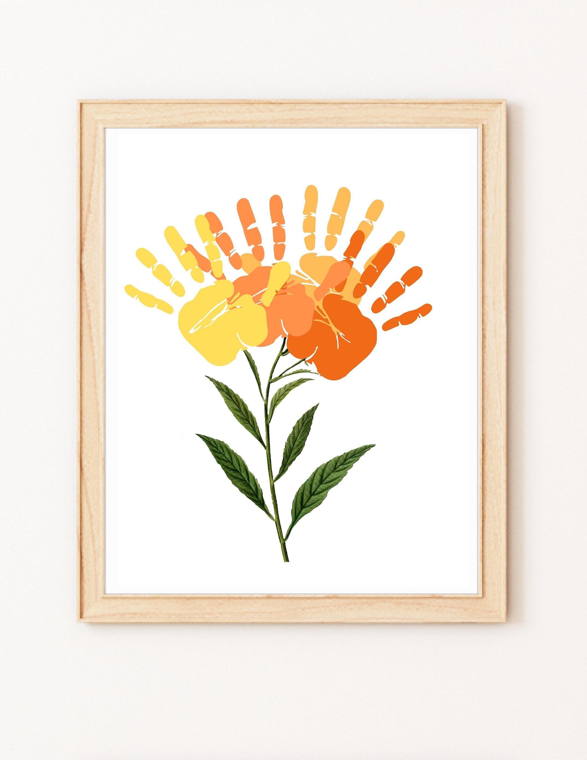 Flower Handprint Art / Child Handprint Gift / Family Handprint Art - Etsy