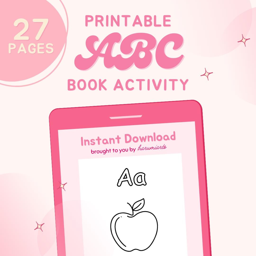 Digital Print Alphabet ABC Coloring Book Activity Printable Alphabet ...