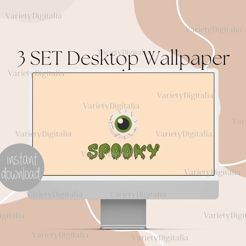 Cute Halloween Desktop Wallpaper Ghost Spooky Laptop Lock - Etsy