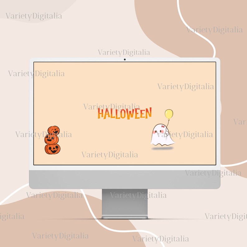 Cute Halloween Desktop Wallpaper Ghost Spooky Laptop Lock - Etsy