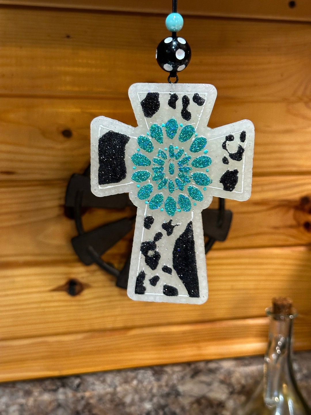 Cow Print Aztec Cross, Scented Car Freshie, Car Air Freshener,teen Gift ...
