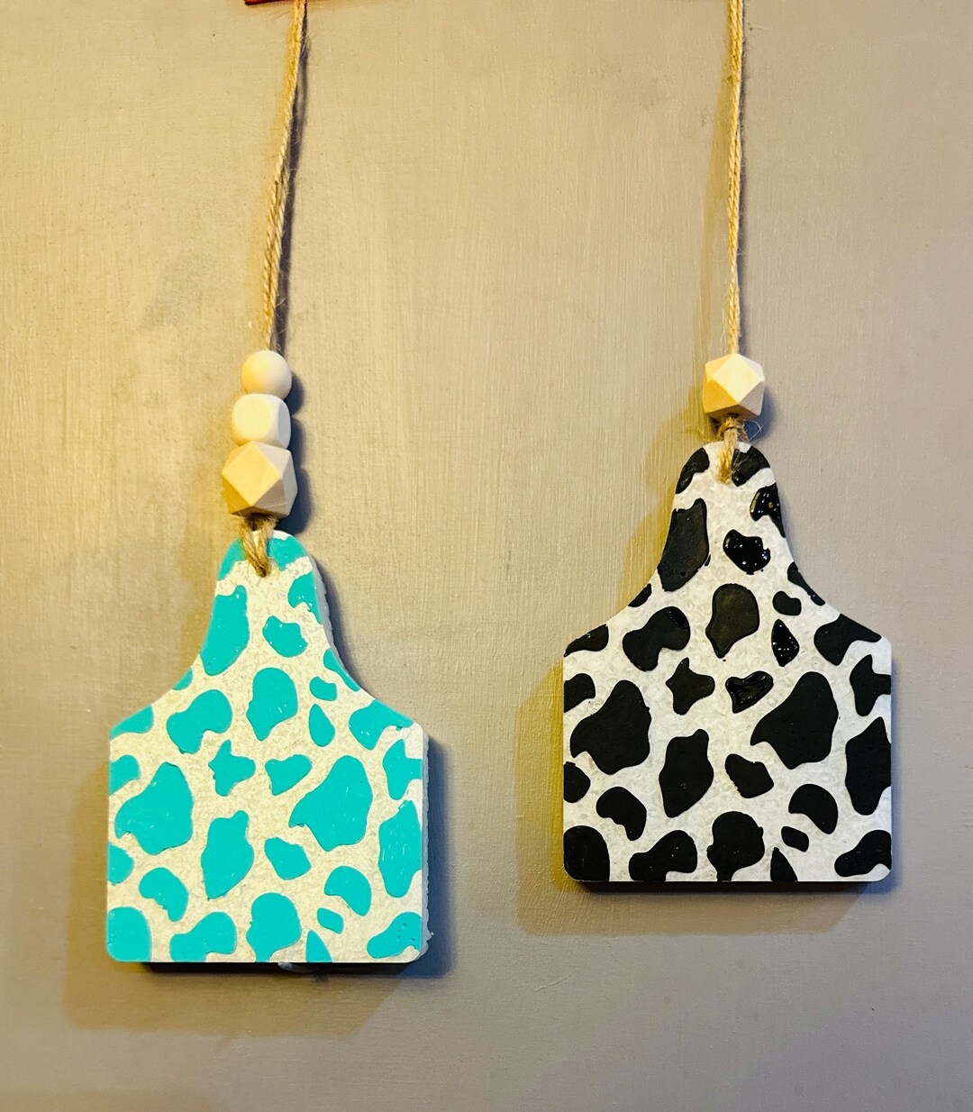 Cow Print Ear Tag Scented Car Freshie, Cow Tag Freshie, Cow Print ...