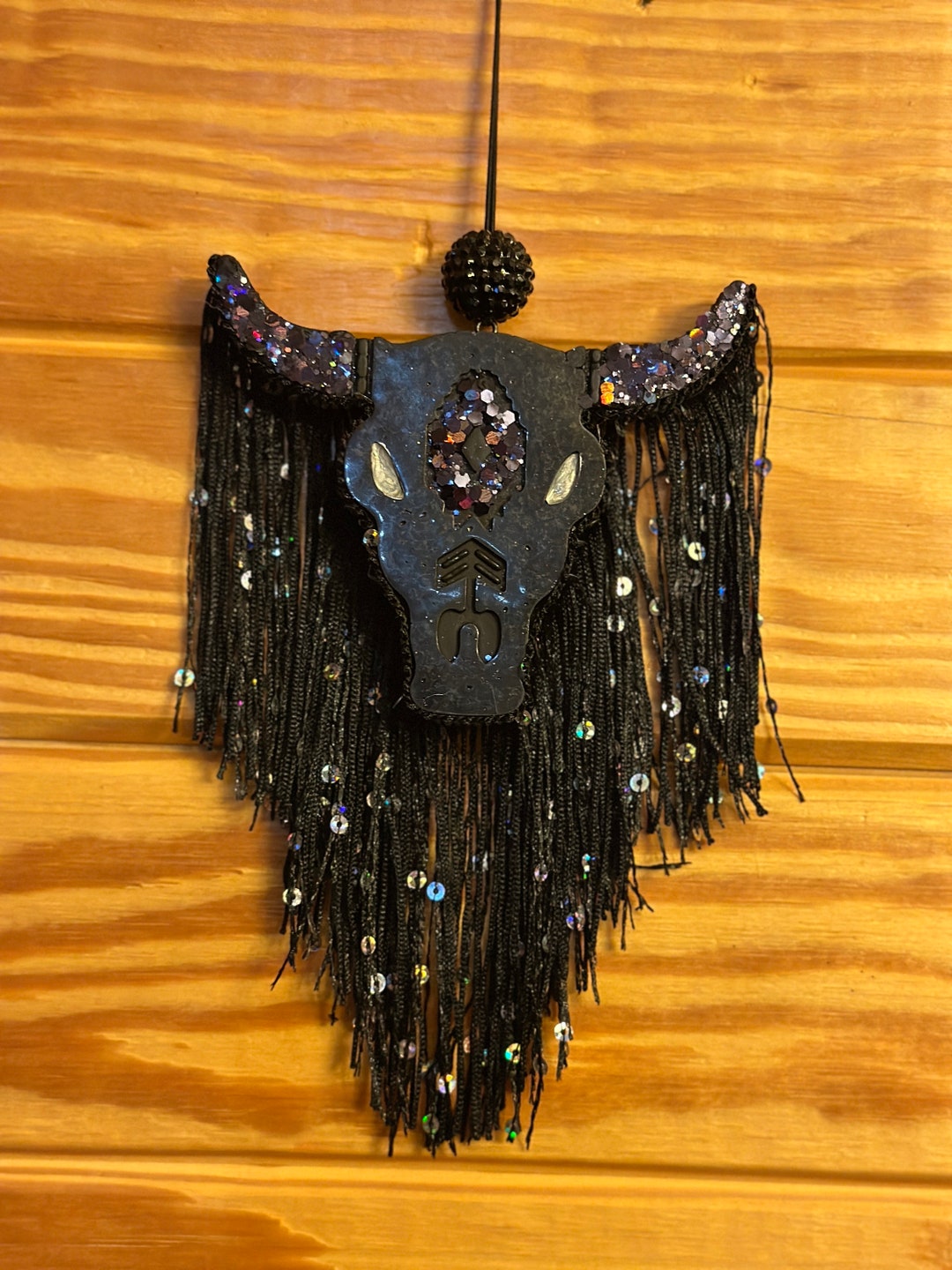 Black Fringe Aztec Bull Skull Freshie, Aztec Freshie, Scented Car ...