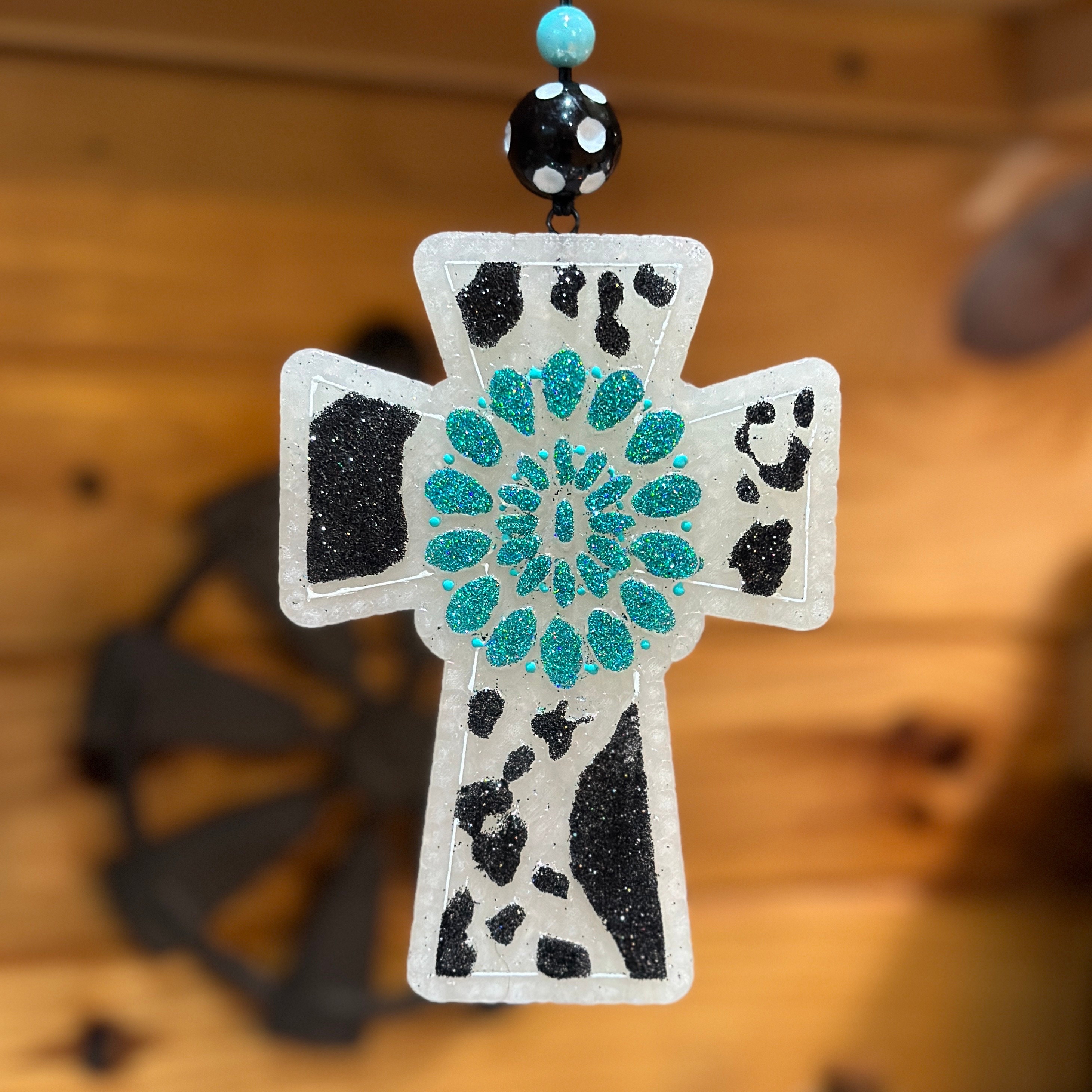 Cow Print Aztec Cross, Scented Car Freshie, Car Air Freshener,teen Gift ...
