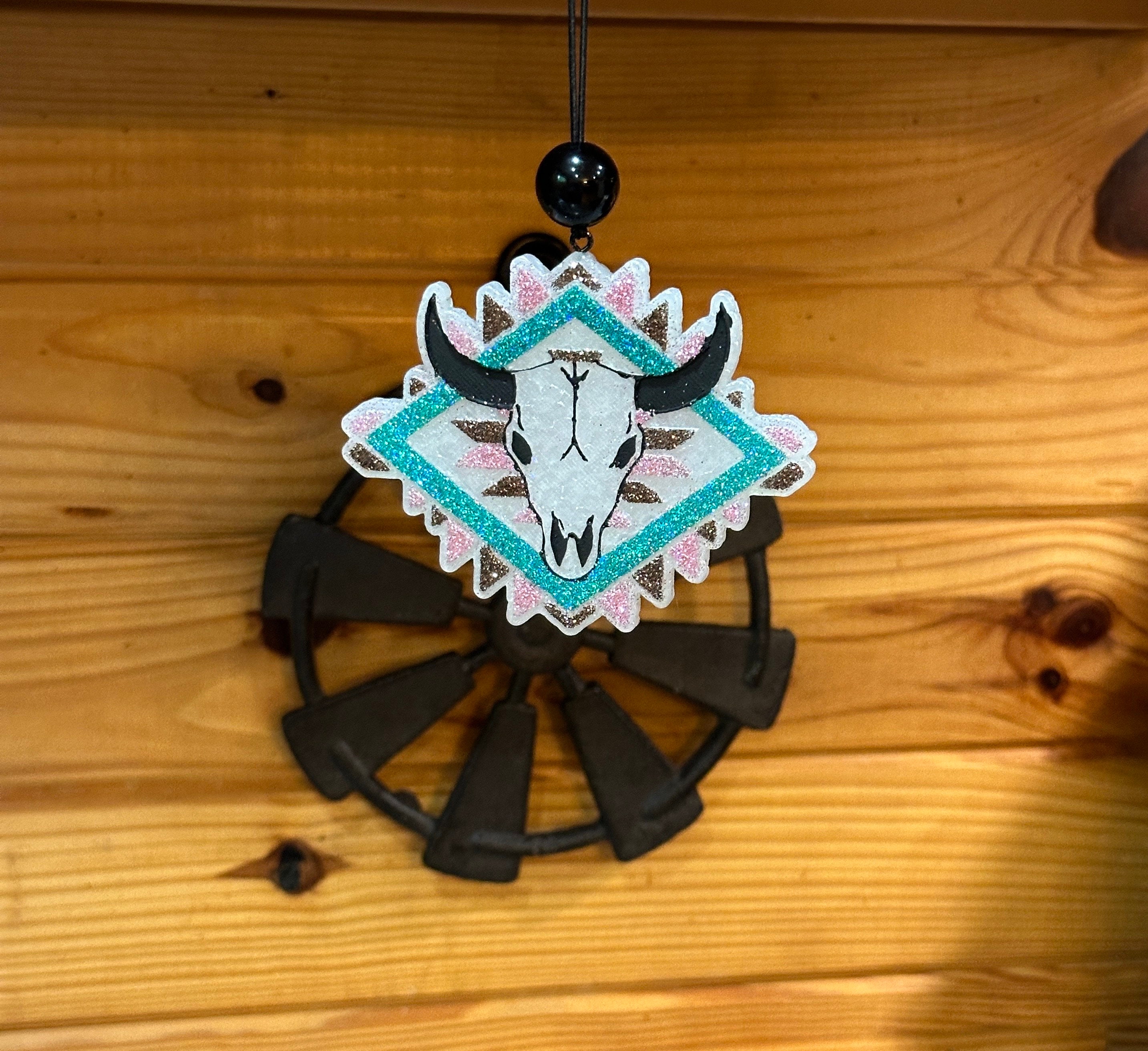 Aztec Bull Skull Scented Car Freshie, Car Air Freshener,teen Gift ...