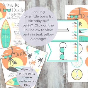 1 Cool Surfer Girl Milestone Poster, Surf First Birthday Party, Beach ...