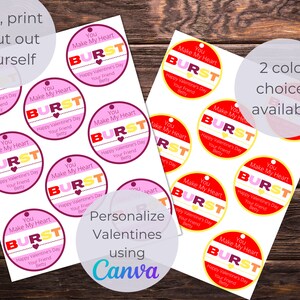 Starburst Valentine, Printable and Editable Digital Download (print ...