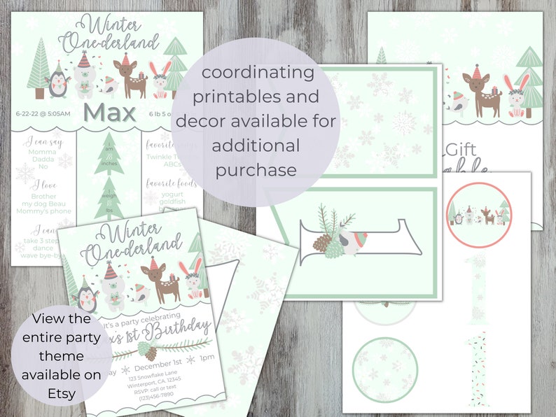 Winter One-derland Birthday Invitation, 1st Birthday Party Invitation ...