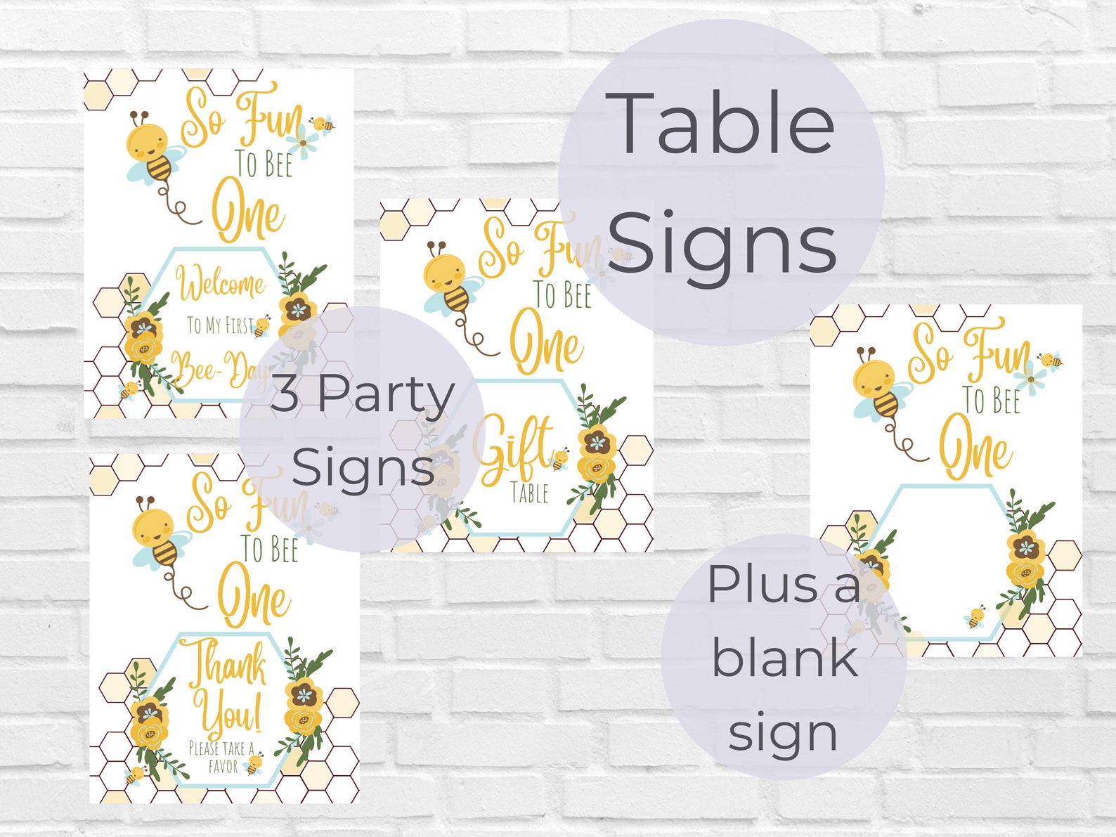 So Fun to Bee One Birthday Party Decoration Packet, First Bee-day, Bee ...