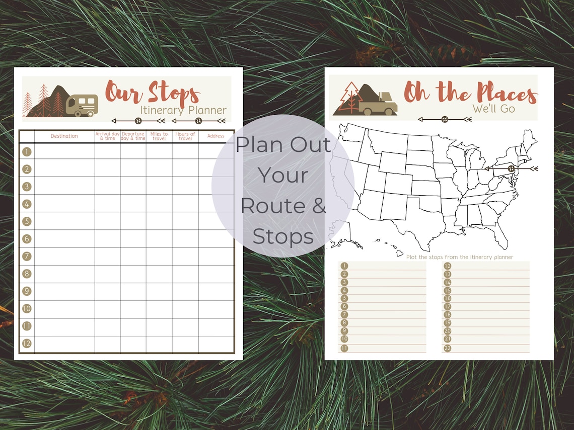 RV Roadtrip Planner, Road Trip Planner, Printable Planner, RV Printable ...