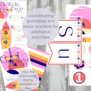 1 Cool Surfer Girl Milestone Poster, Surf First Birthday Party, Beach ...