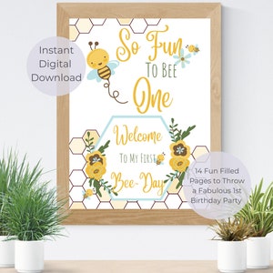 So Fun to Bee One Birthday Party Decoration Packet, First Bee-day, Bee ...