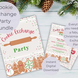 Christmas Cookie Exchange Party Bundle, Editable and Printable ...