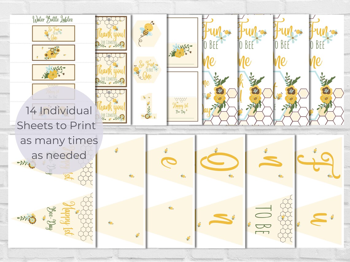 So Fun to Bee One Birthday Party Decoration Packet, First Bee-day, Bee ...