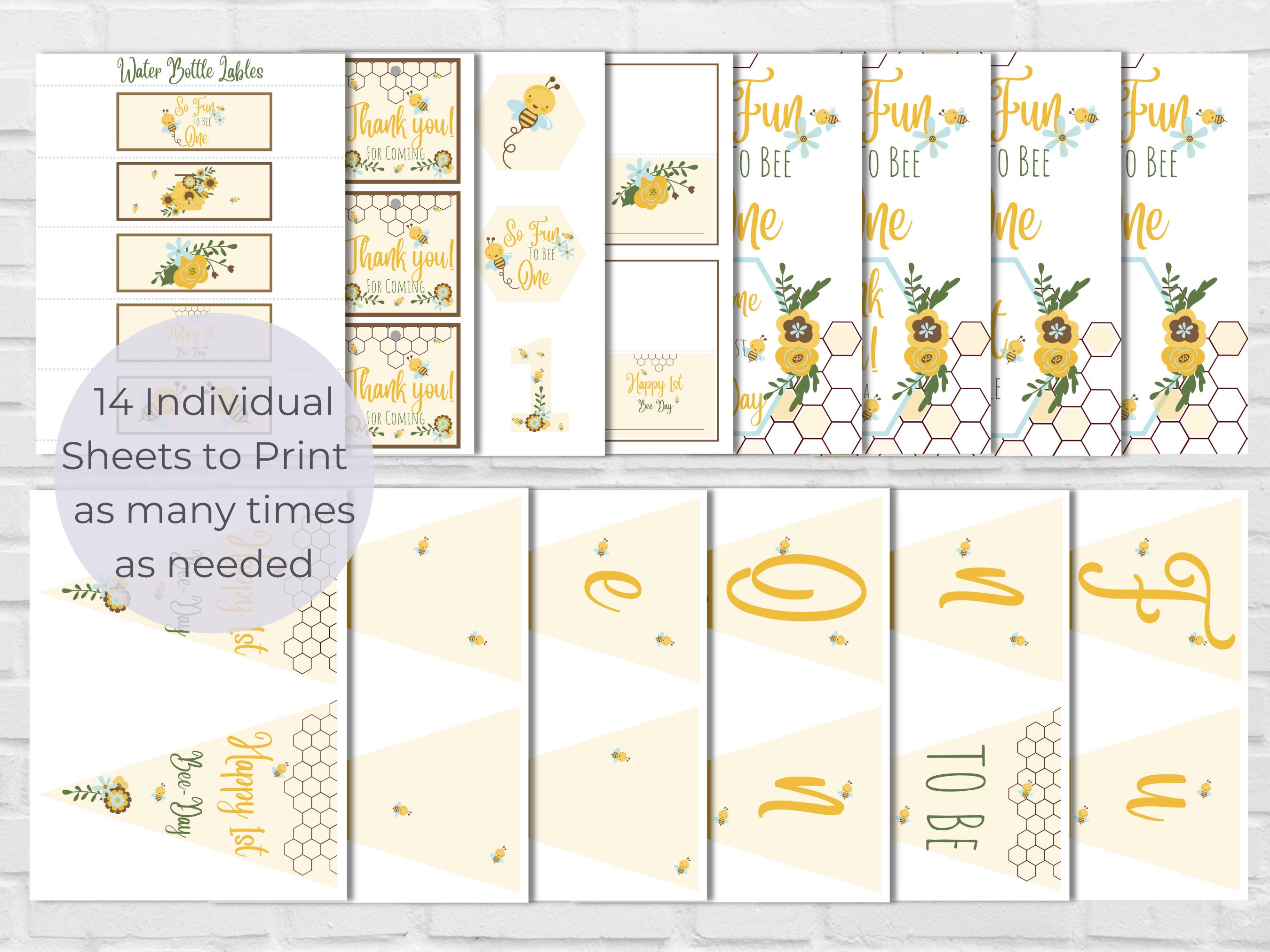 So Fun to Bee One Birthday Party Decoration Packet, First Bee-day, Bee ...