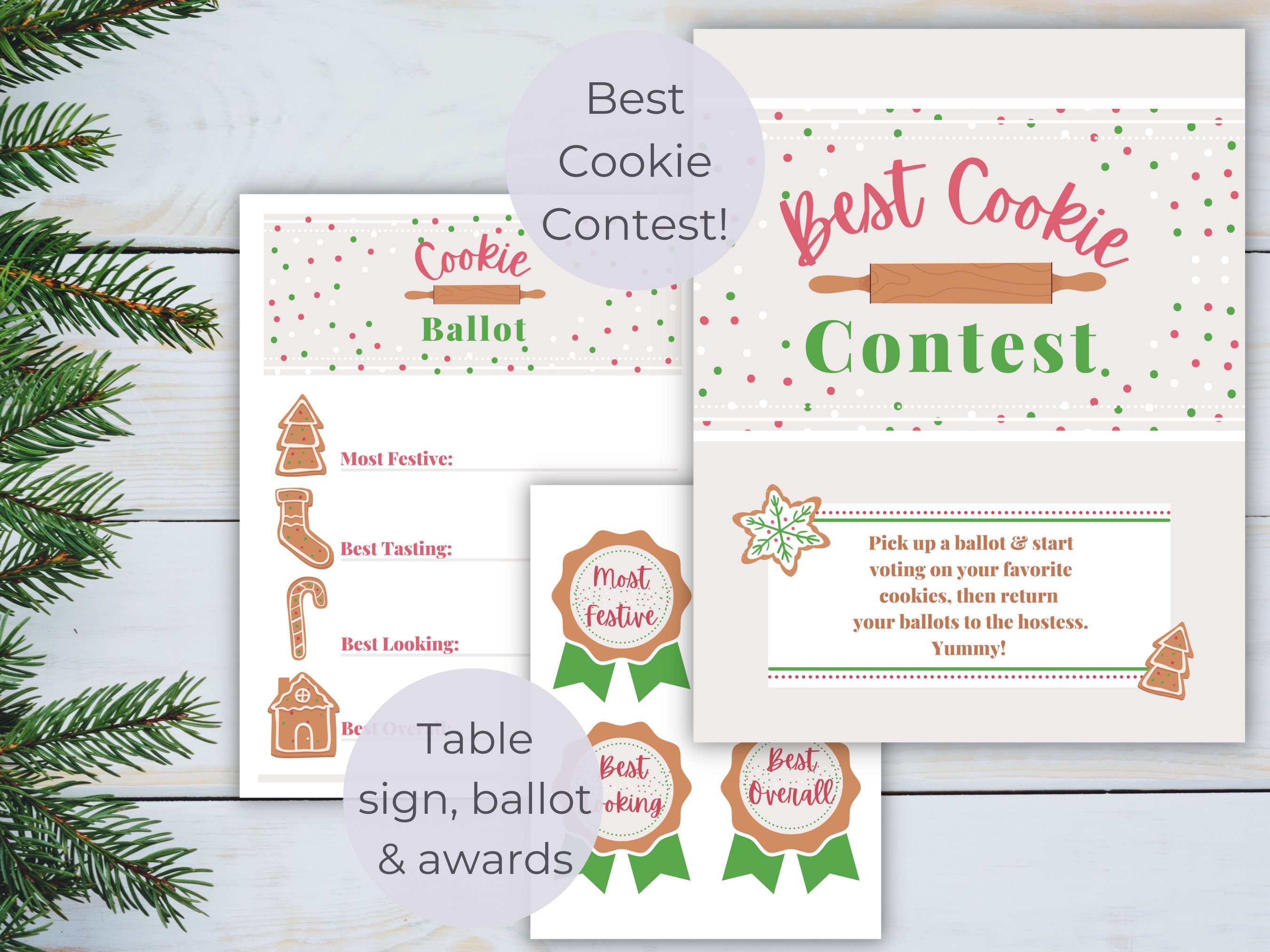 Christmas Cookie Exchange Party Bundle, Editable and Printable ...