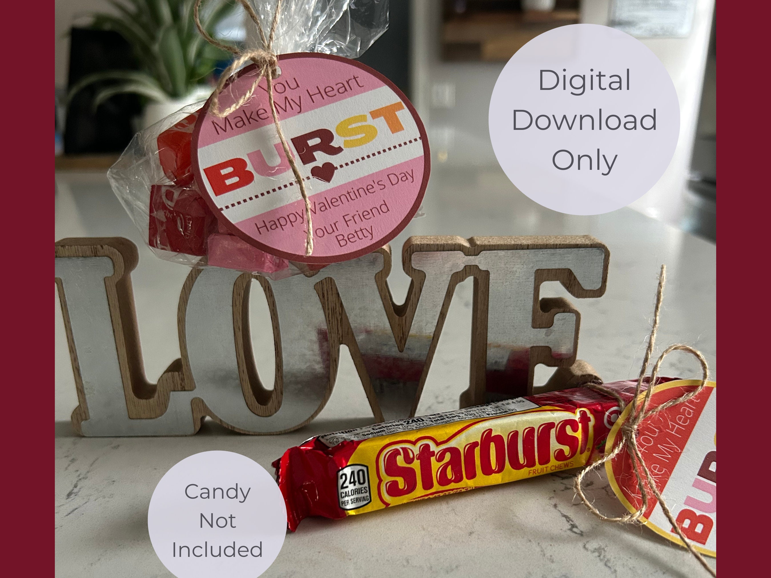 Starburst Valentine, Printable and Editable Digital Download (print ...