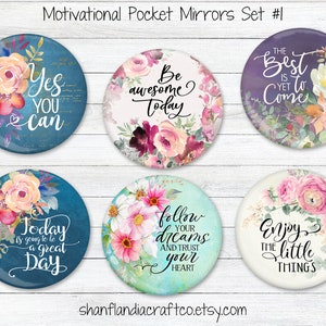 Motivational Quotes Floral Pocket Mirrors 1 | Inspirational Quotes ...