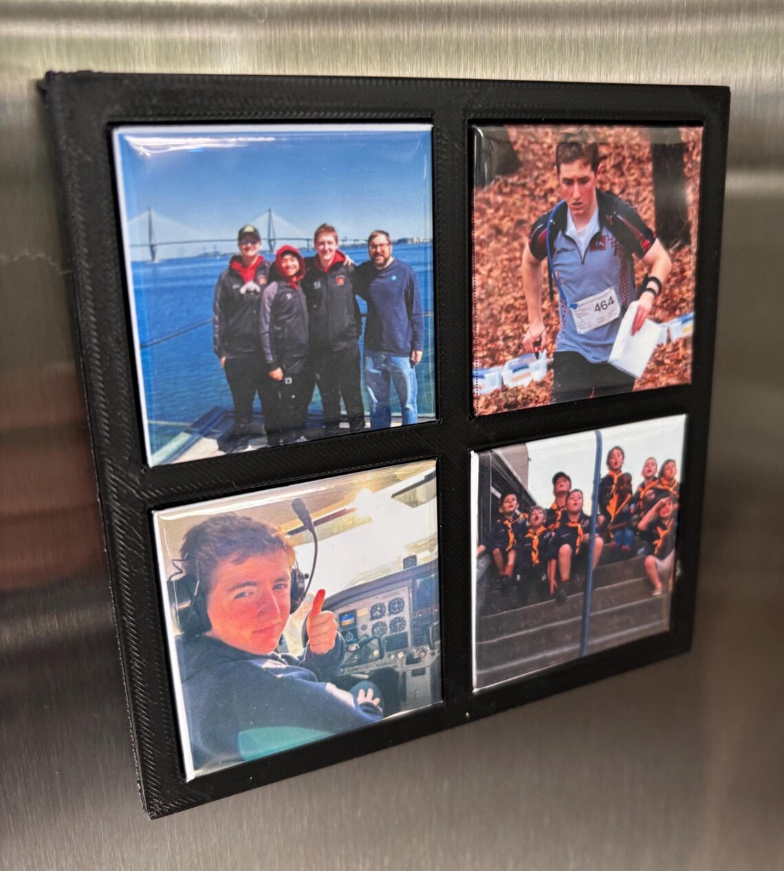Square Photo Magnet Frame: Holds Four 2x2 Magnets - Desk or Fridge - Etsy